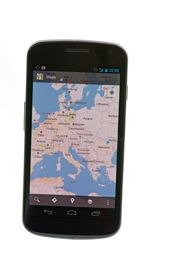 Google Maps on Android Based Device Editorial Image - Image of camera ...