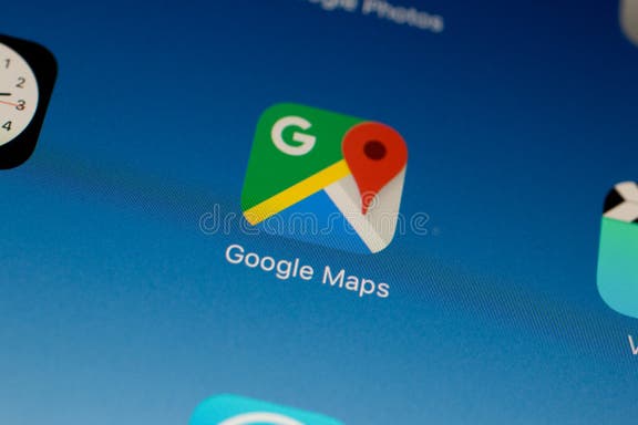 Google Maps Application Thumbnail / Logo on an IPad Air Editorial Image ...