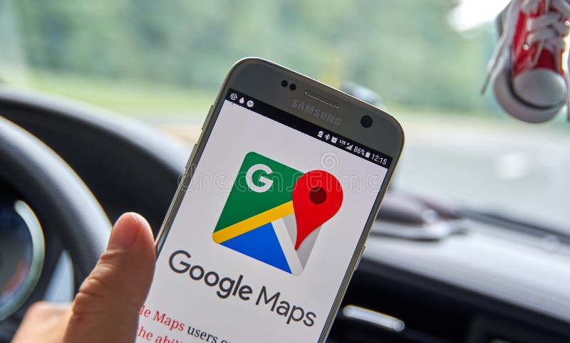 Google Maps Mobile Application Editorial Image - Image of icons, google ...