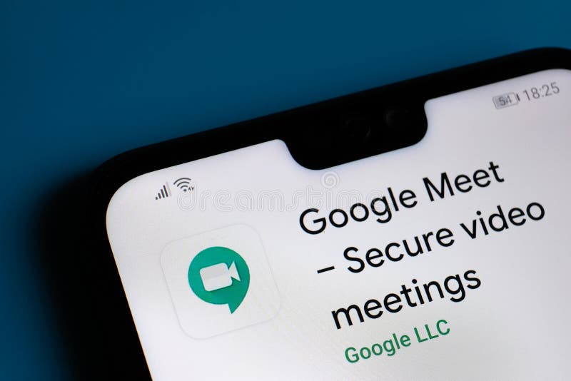 Google Meet App Seen on the Corner of Mobile Phone Editorial Image ...