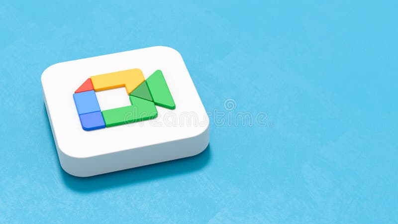 Google Meet Logo on Blue Background with Copy Space Editorial Photo ...