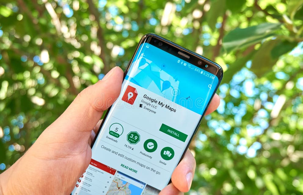 Google My Maps Mobile App on Samsung S8. Editorial Photo - Image of ...