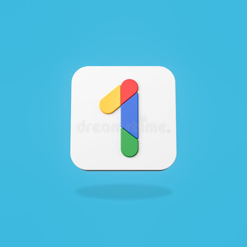 Google One Logo on Flat Blue Background Editorial Stock Image ...