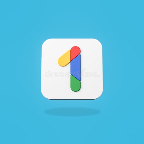 Google One Logo on Flat Blue Background Editorial Stock Image ...