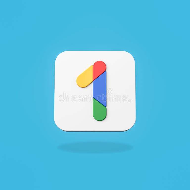 Google One Logo on Flat Blue Background Editorial Stock Image ...