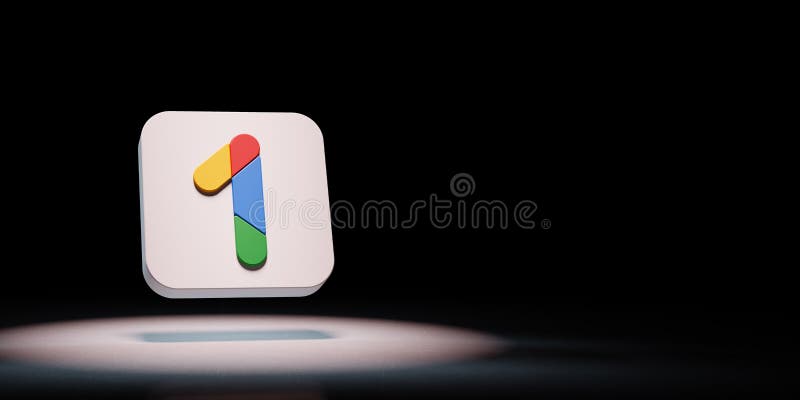 Google One Logo Spotlighted on Black Background Editorial Stock Photo ...