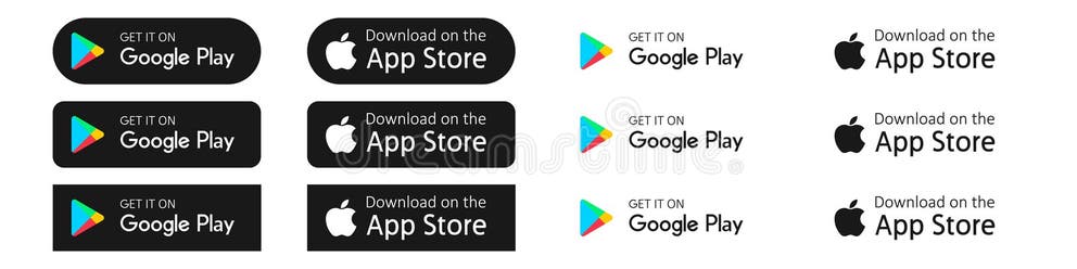 Google Play, App Store, Android, IOS. Vector Icon Editorial Stock Image ...