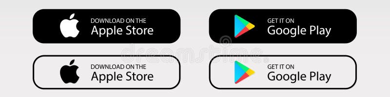 Google Play Store and Apple App Store Buttons. Vector Illustration EPS ...