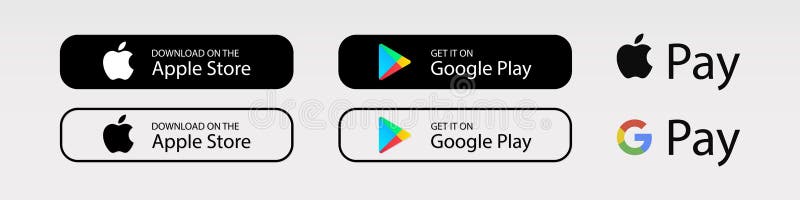 Google Play Store and Apple App Store Buttons. Vector Illustration EPS ...