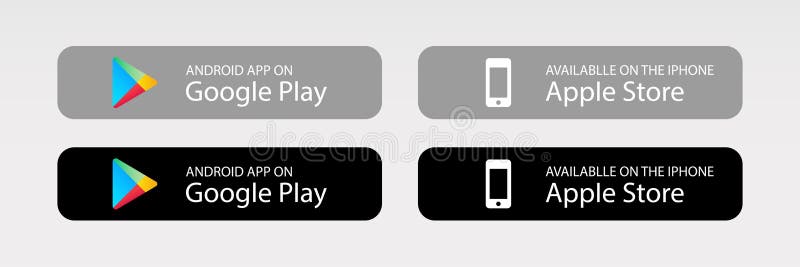 Google Play Store and Apple App Store Buttons. Vector Illustration EPS ...