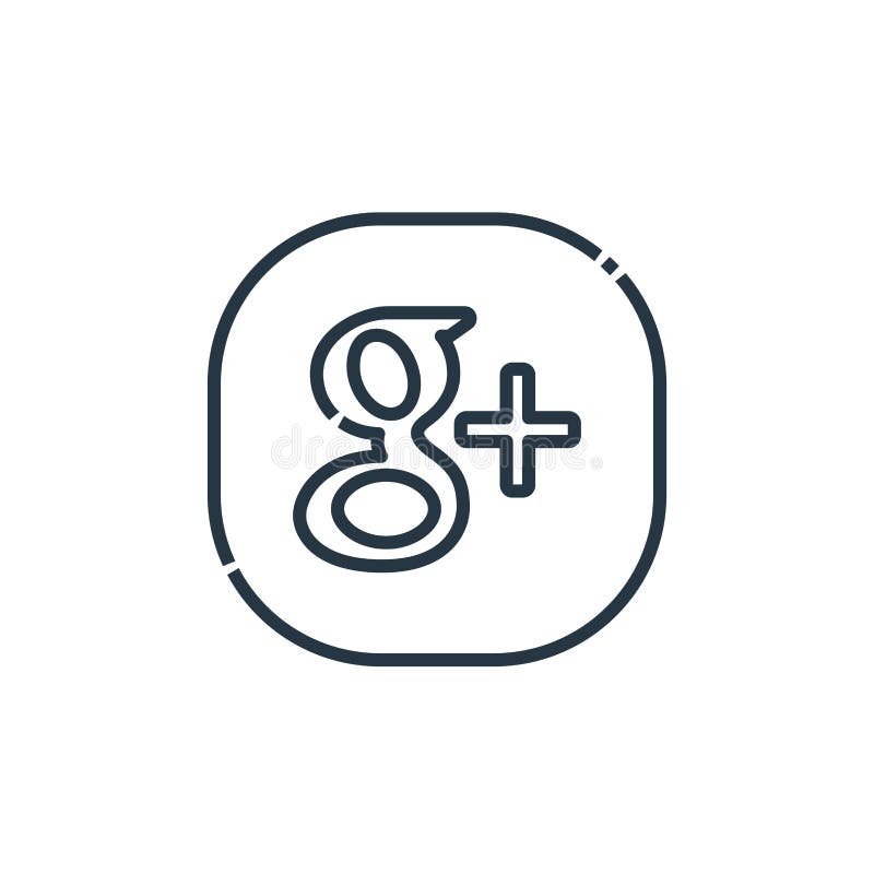 Google Plus Icon Vector from Social Media Logos Concept. Thin Line ...