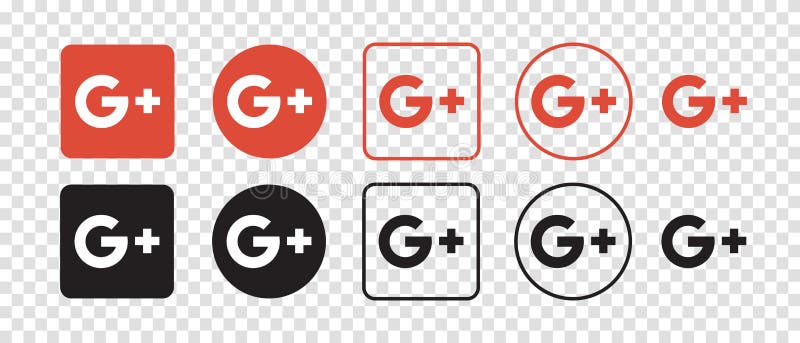 Google Plus Vector Logo Icon Set. Vector Illustration Editorial ...