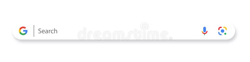 Google Search Bar. Search Window with Shadow on White Background ...