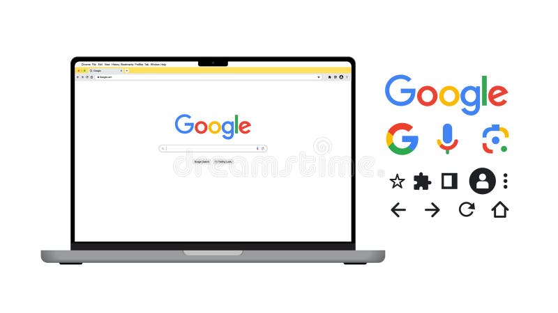 Classic Google Search Bar Vector Template. Entering Keywords To Search ...