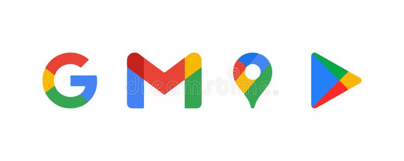 Google Service Icons Including Gmail and Maps. Vector Illustration ...