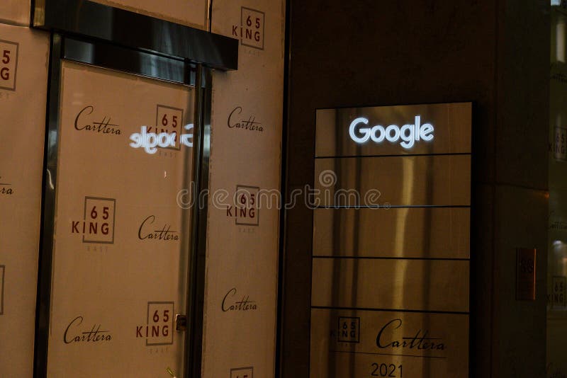 Google Sign on the Wall Behind the Reception Desk at the Google ...