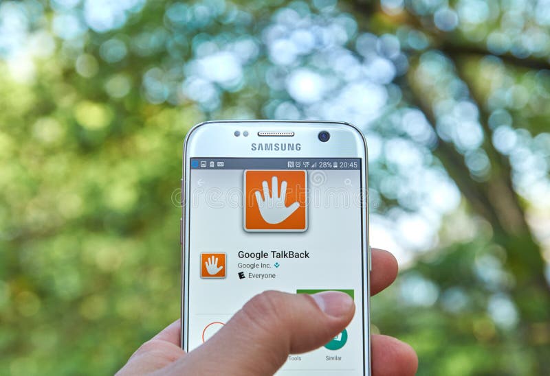 Google TalkBack app editorial stock image. Image of connection - 72123624