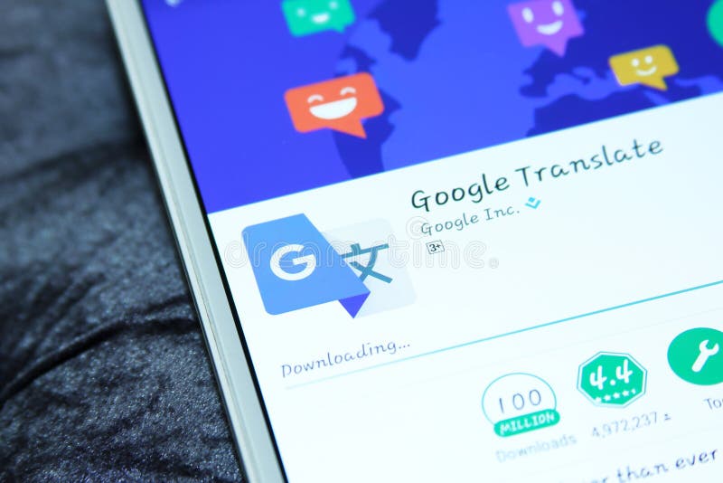 Google traduce imagen editorial. Imagen de instale, marca - 144829200