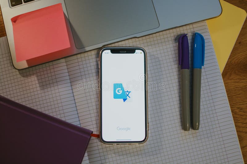 Google Translate Mobile Application Icon on the Screen of an IPhone ...