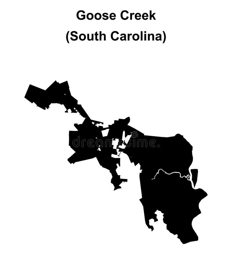 Goose Creek outline map stock illustration. Illustration of area ...