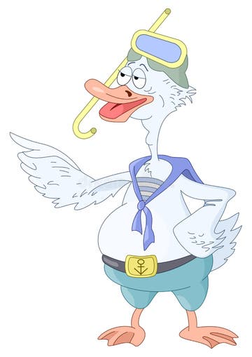 Goose-diver with the Lifted Wing Stock Vector - Illustration of mask ...