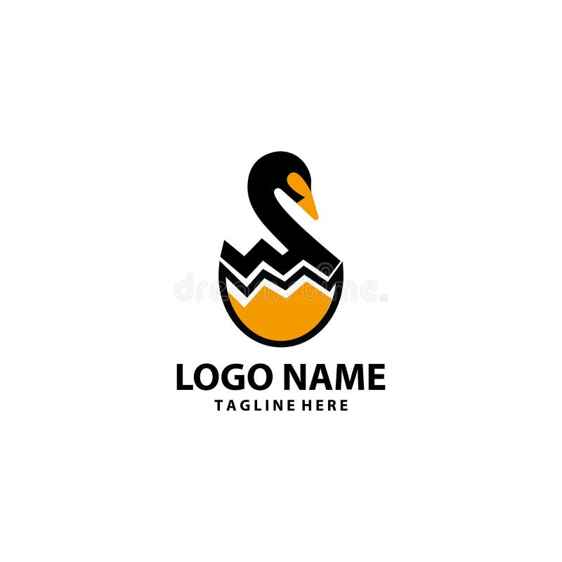 Goose Eggs Hatch Logo Design Vector Stock Illustration - Illustration ...