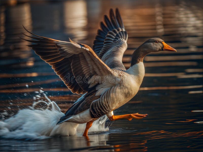 Goose in Flight stock illustration. Illustration of animal - 352051749