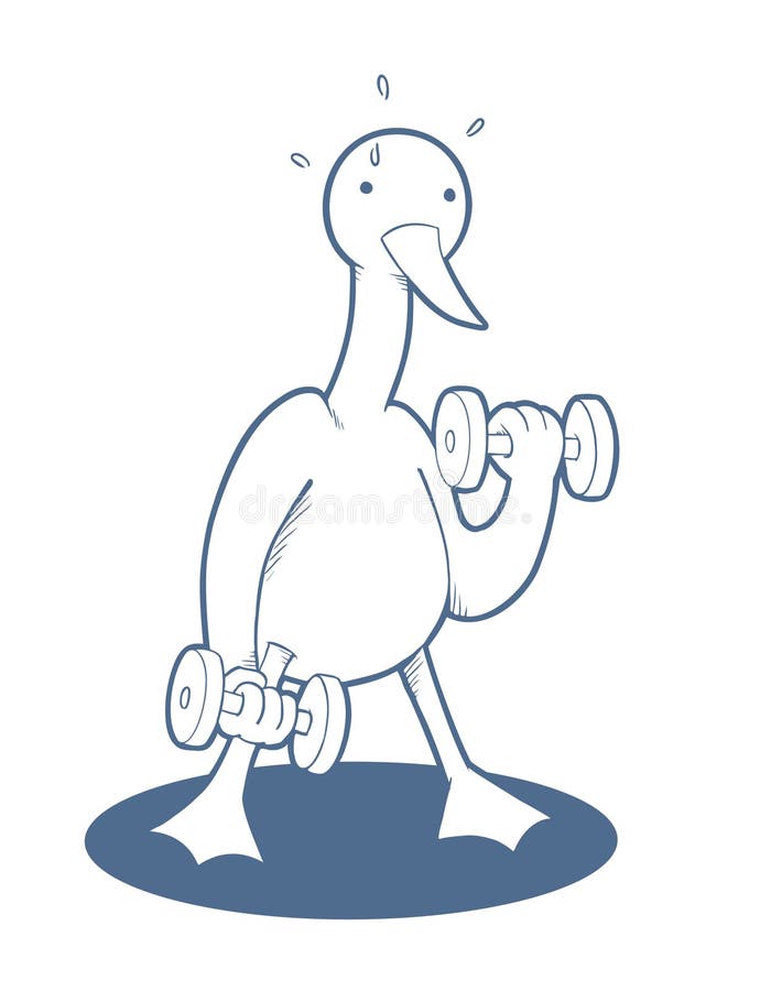 Muscle duck draw stock vector. Illustration of cartoon - 152282053
