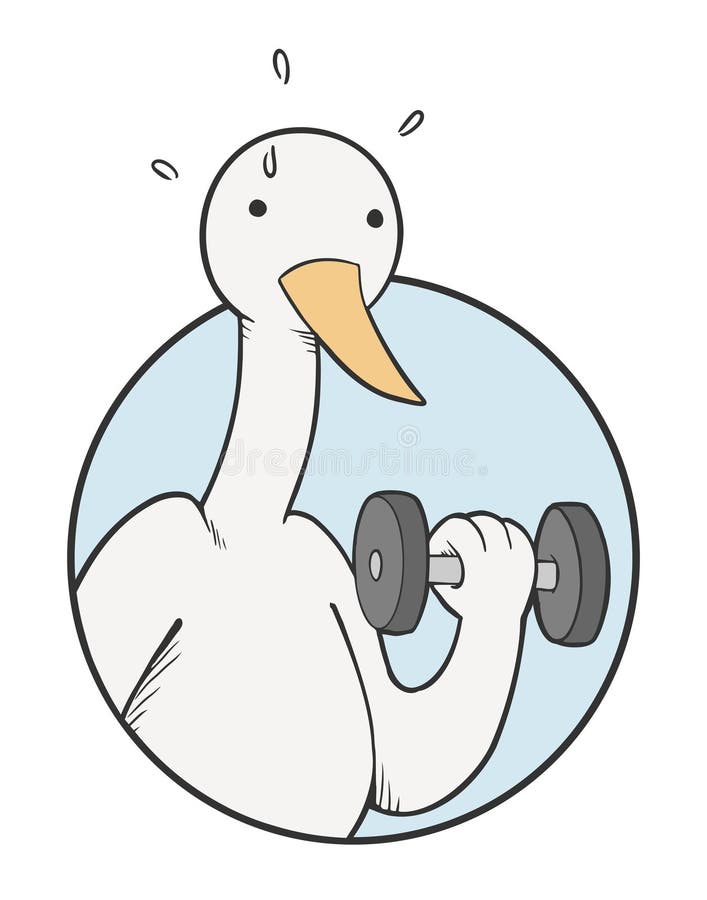 Goose in gym draw stock vector. Illustration of beautiful - 309081318