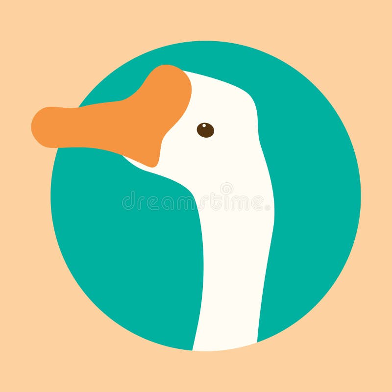 Goose Head Vector Illustration Flat Style Profile Stock Vector ...