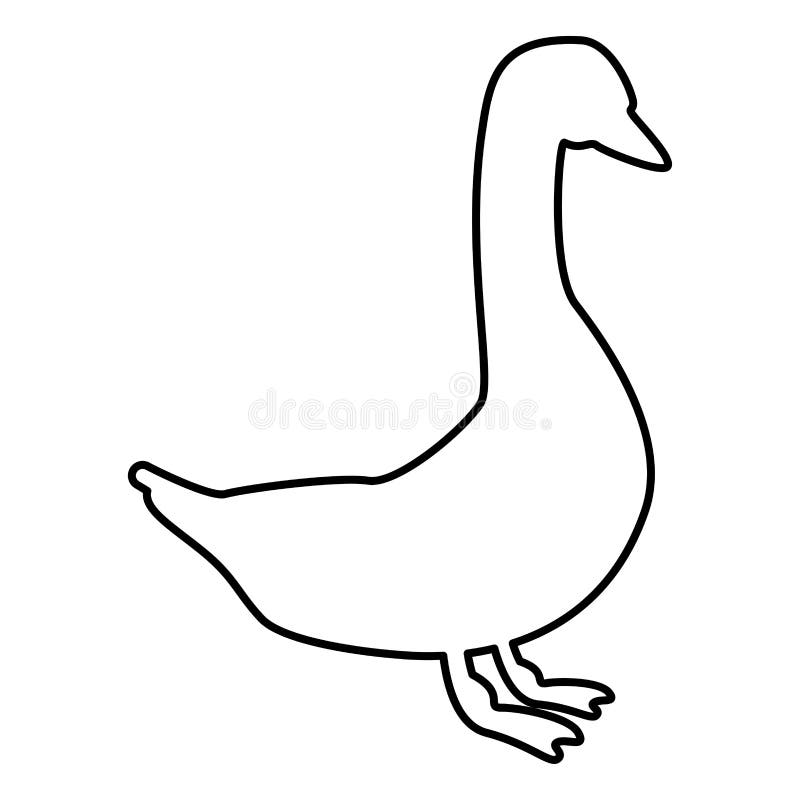 Goose Icon Black Color Illustration Flat Style Simple Image Stock ...