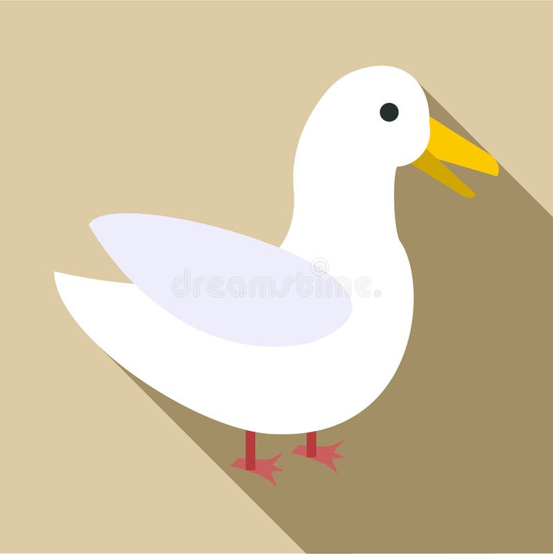Goose icon, flat style stock vector. Illustration of flight - 79032198