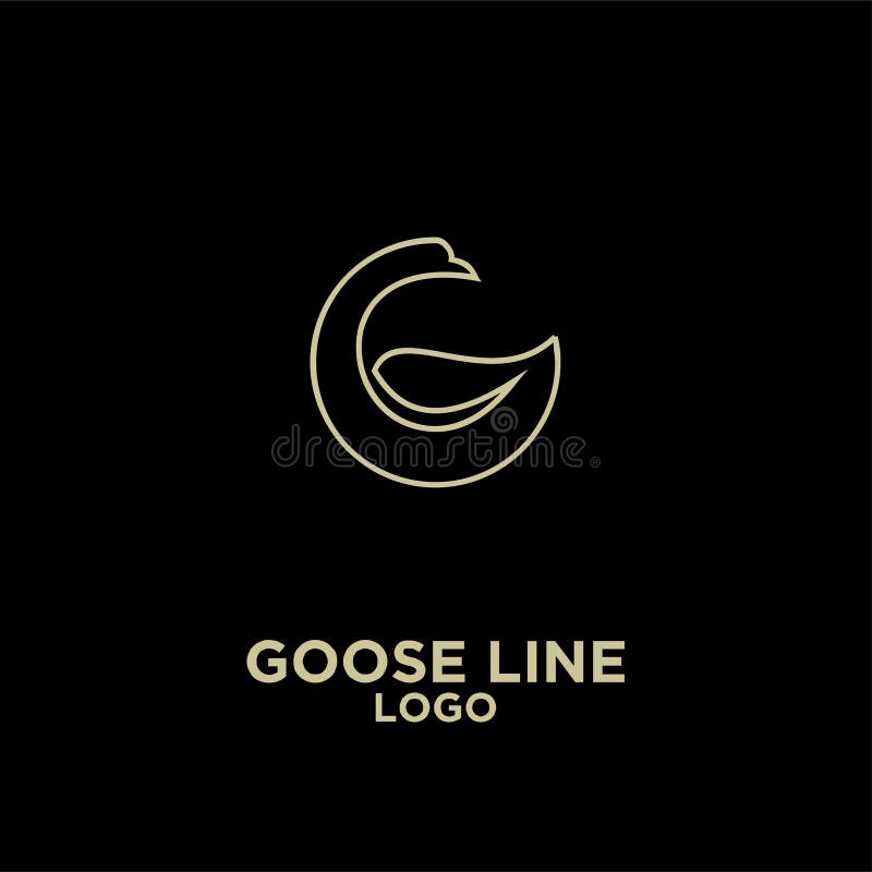 Goose Gold Line Logo Abstract Icon Design Stock Vector - Illustration ...