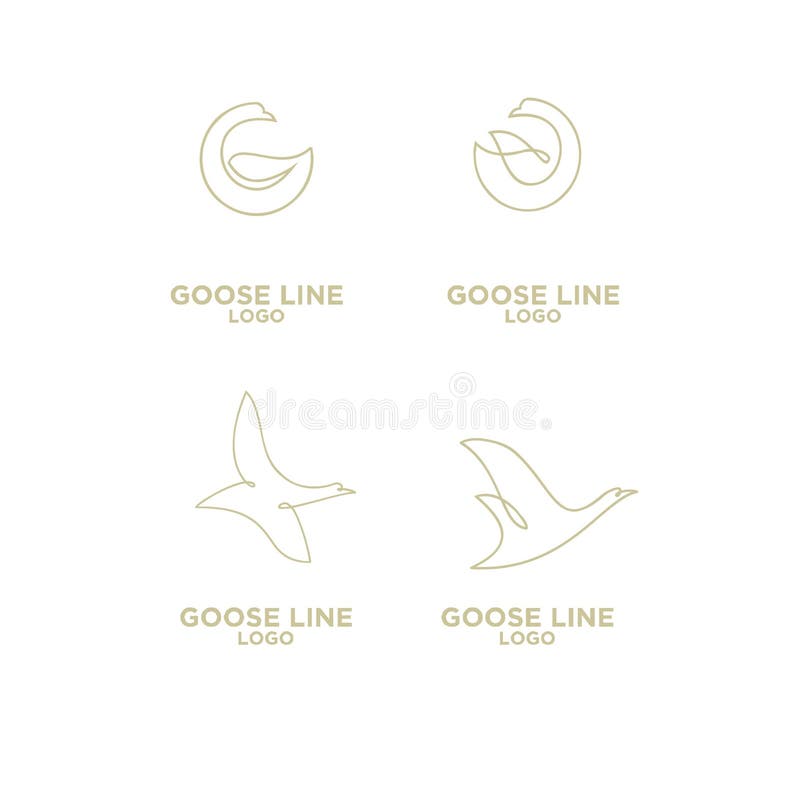Set Collection Goose Gold Line Logo Abstract Icon Design Stock Vector ...