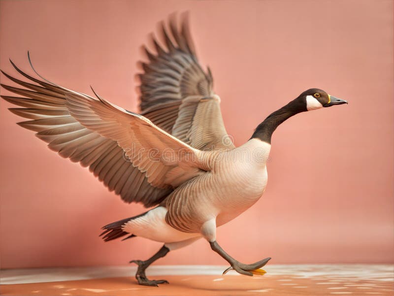 Goose in Natural Movement stock illustration. Illustration of lake ...