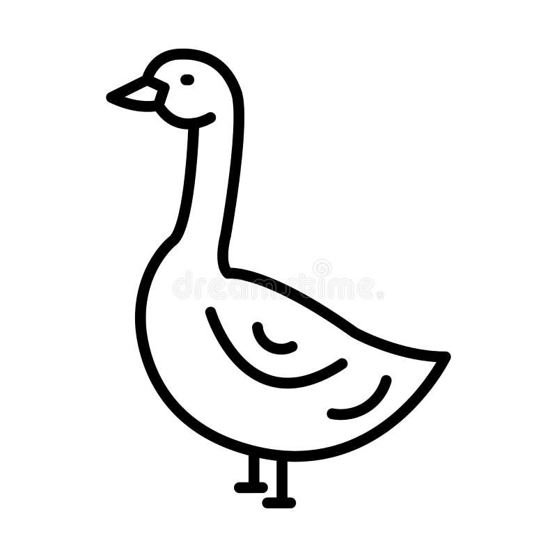 Goose Outline Icon Animal Vector Stock Vector - Illustration of animal ...