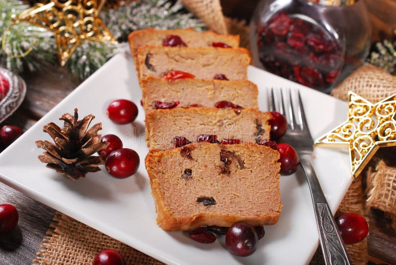 Goose Pate with Cranberries for Christmas Stock Image - Image of goose ...
