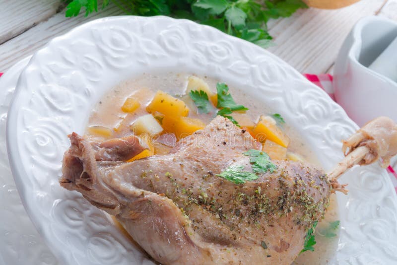 Goose - Soup with Red Wine and Thyme Stock Image - Image of healthy ...