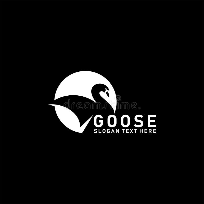 Goose Swan Logo Brand White in Black Design Vector Stock Vector ...
