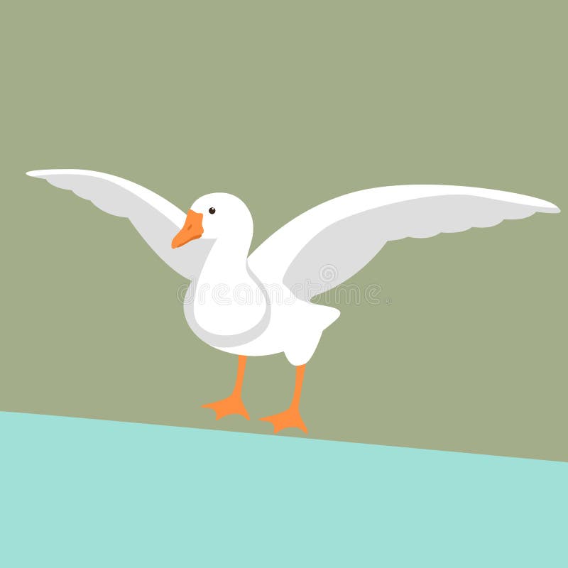 Goose Vector Illustration , Flat Style ,front S Stock Vector ...