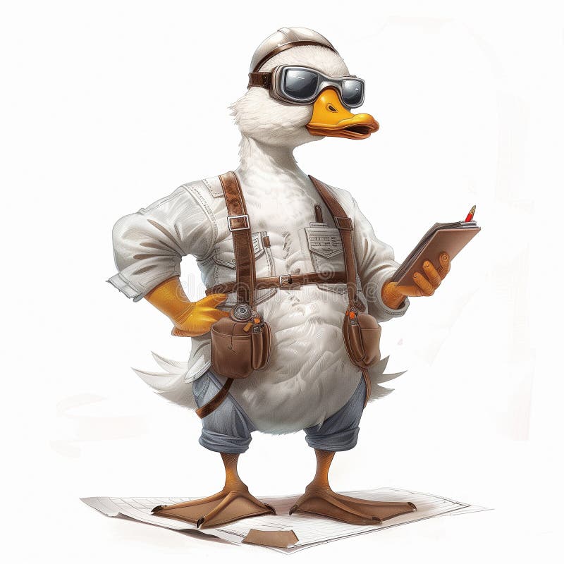 A Goose Working As an Engineer. the Concept of Geese of Various ...