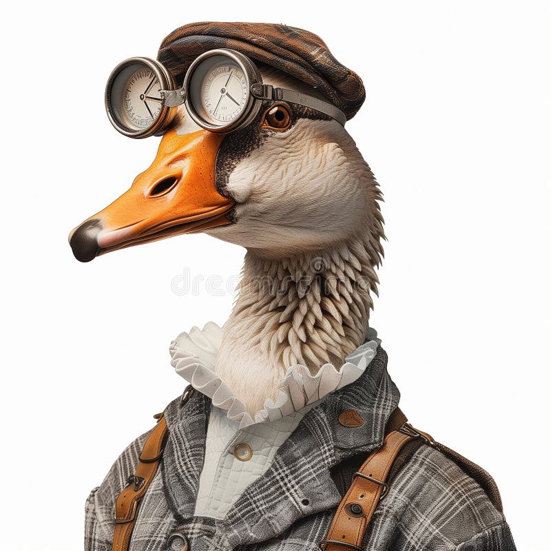 A Goose Working As an Engineer. the Concept of Geese of Various ...