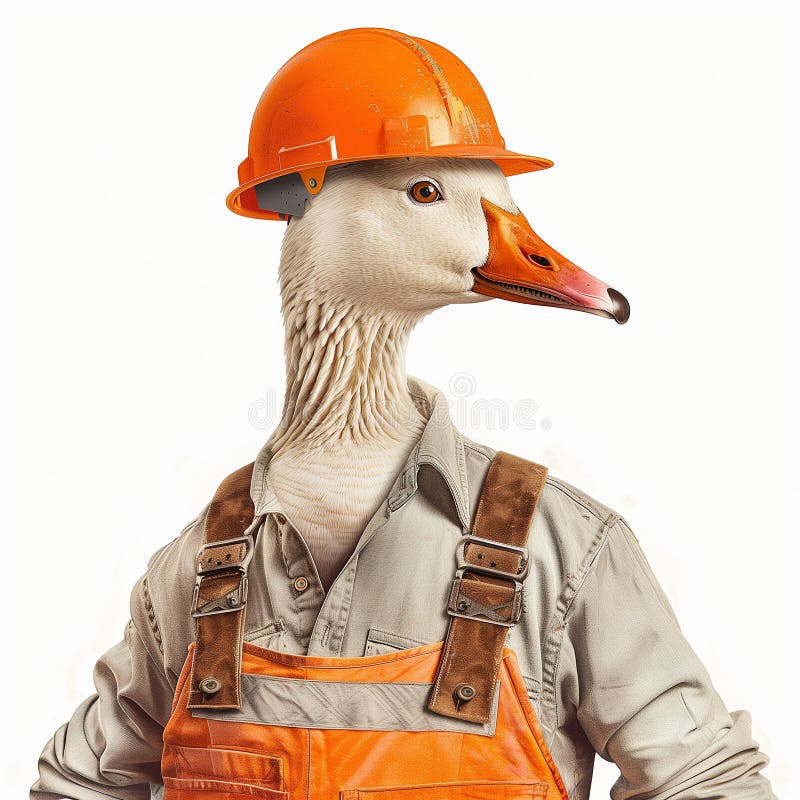 A Goose Working As an Engineer. the Concept of Geese of Various ...