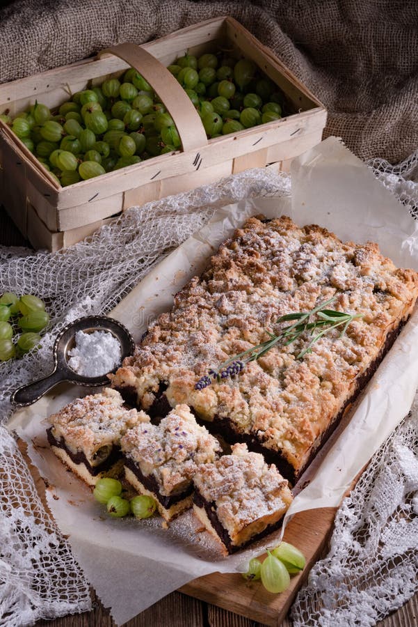 Gooseberries Chocolate Cake Stock Image - Image of cooking, creamy ...