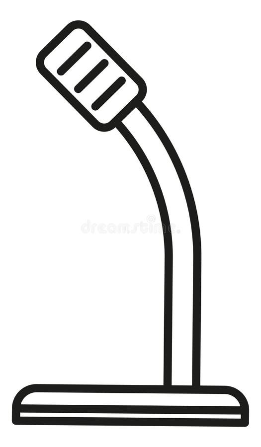 Gooseneck Microphone. Table Top Mic Icon Stock Vector - Illustration of ...