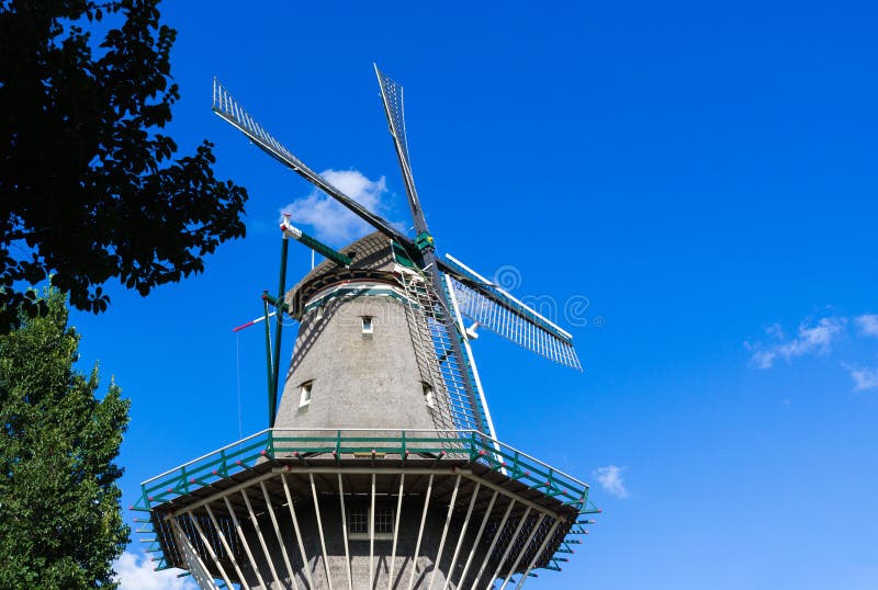 The Gooyer Windmill stock image. Image of friendly, blade - 61609173