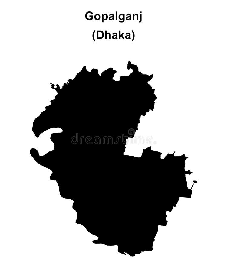 Gopalganj outline map stock illustration. Illustration of territory ...