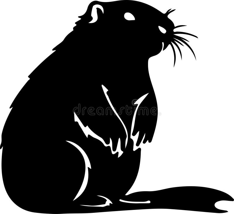 Gopher Black Silhouette Generative Ai Stock Vector - Illustration of ...