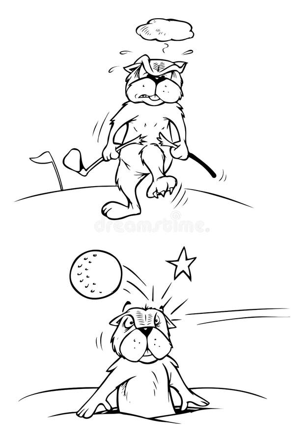 Gopher golf outlines stock vector. Illustration of vector - 18078655