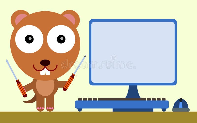 Gopher s computer stock illustration. Illustration of technician - 32981117
